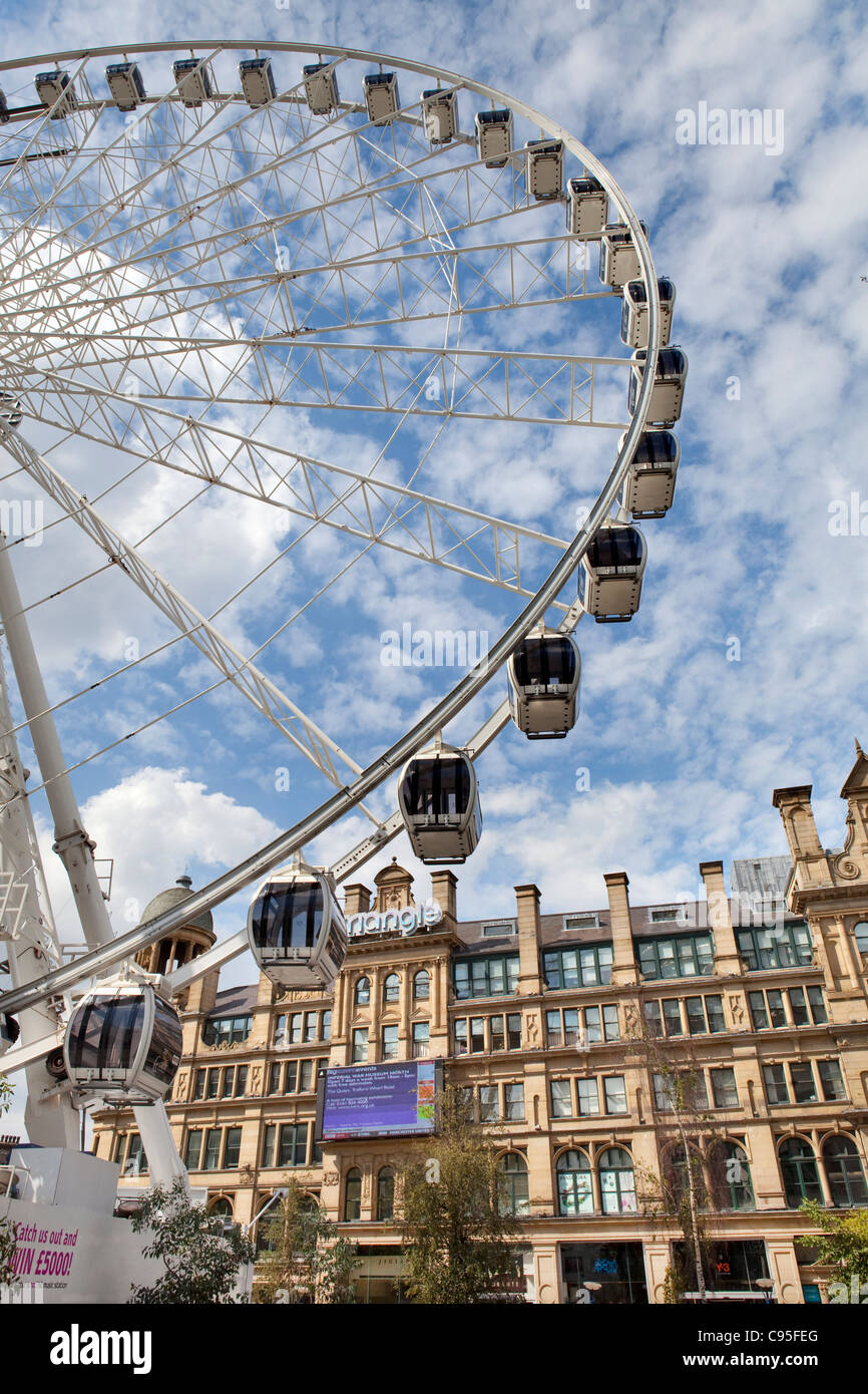 The Wheel of Manchester in Exchange Square, Manchester, England Stock ...