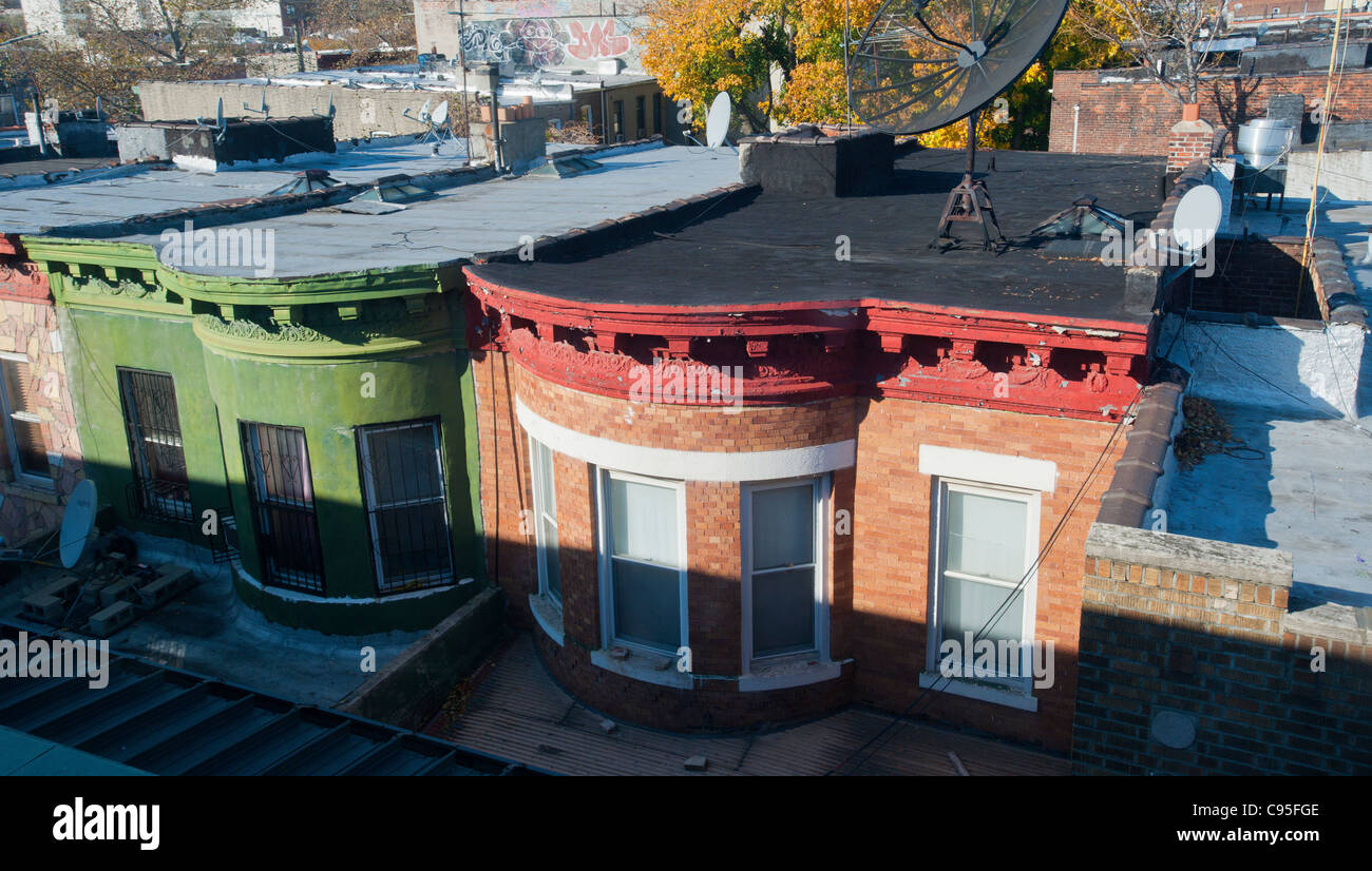 Homes in the East New York neighborhood of Brooklyn in New York are ...