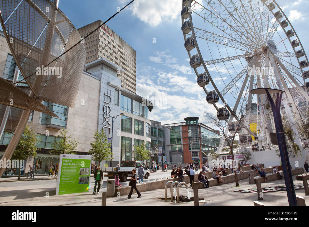 The Wheel of Manchester in Exchange Square, Manchester, England Stock ...