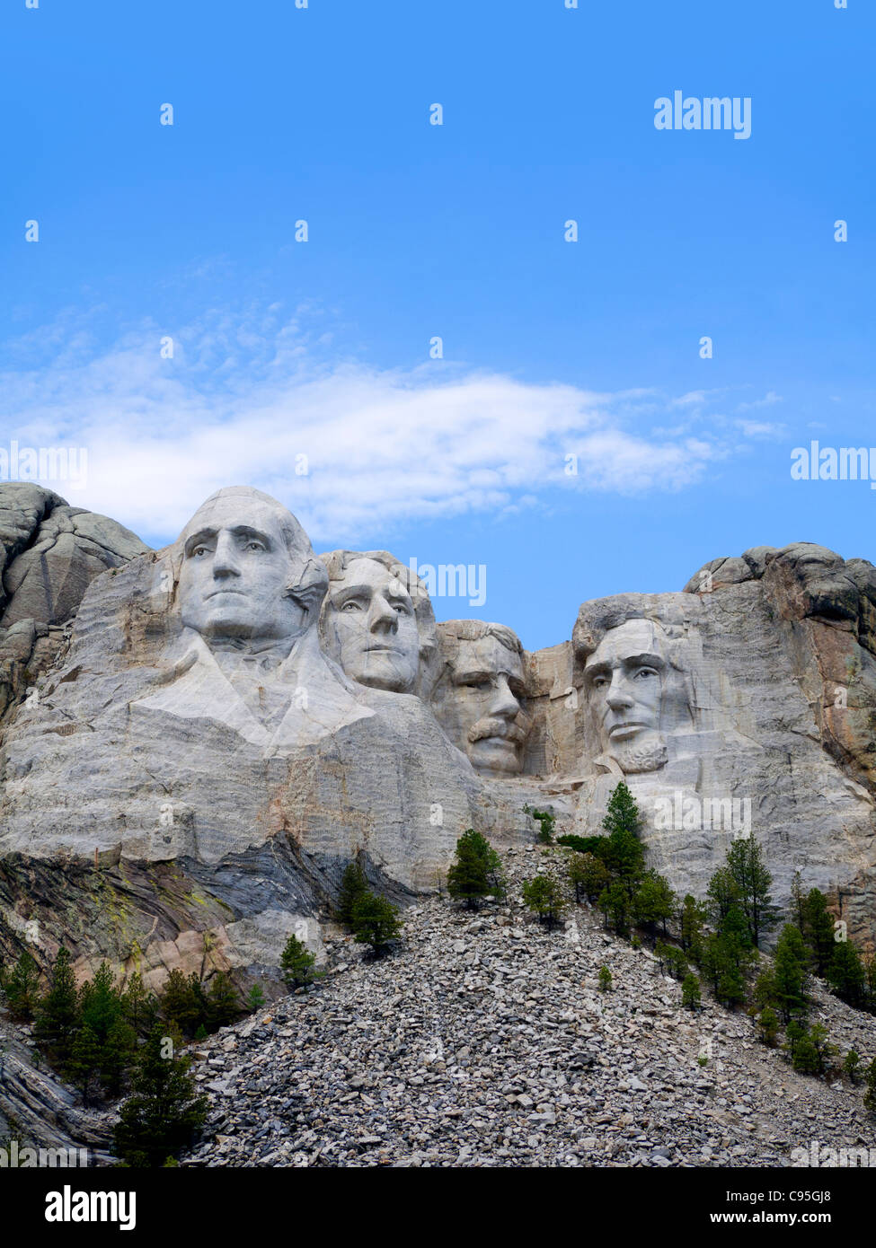 Faces of US Presidents Lincoln,Washington,Roosevelt,Jefferson carved ...
