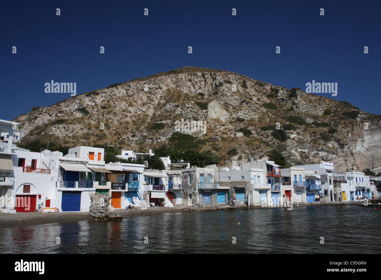 Little harbor of Klima, Milos island, Greece Stock Photo - Alamy
