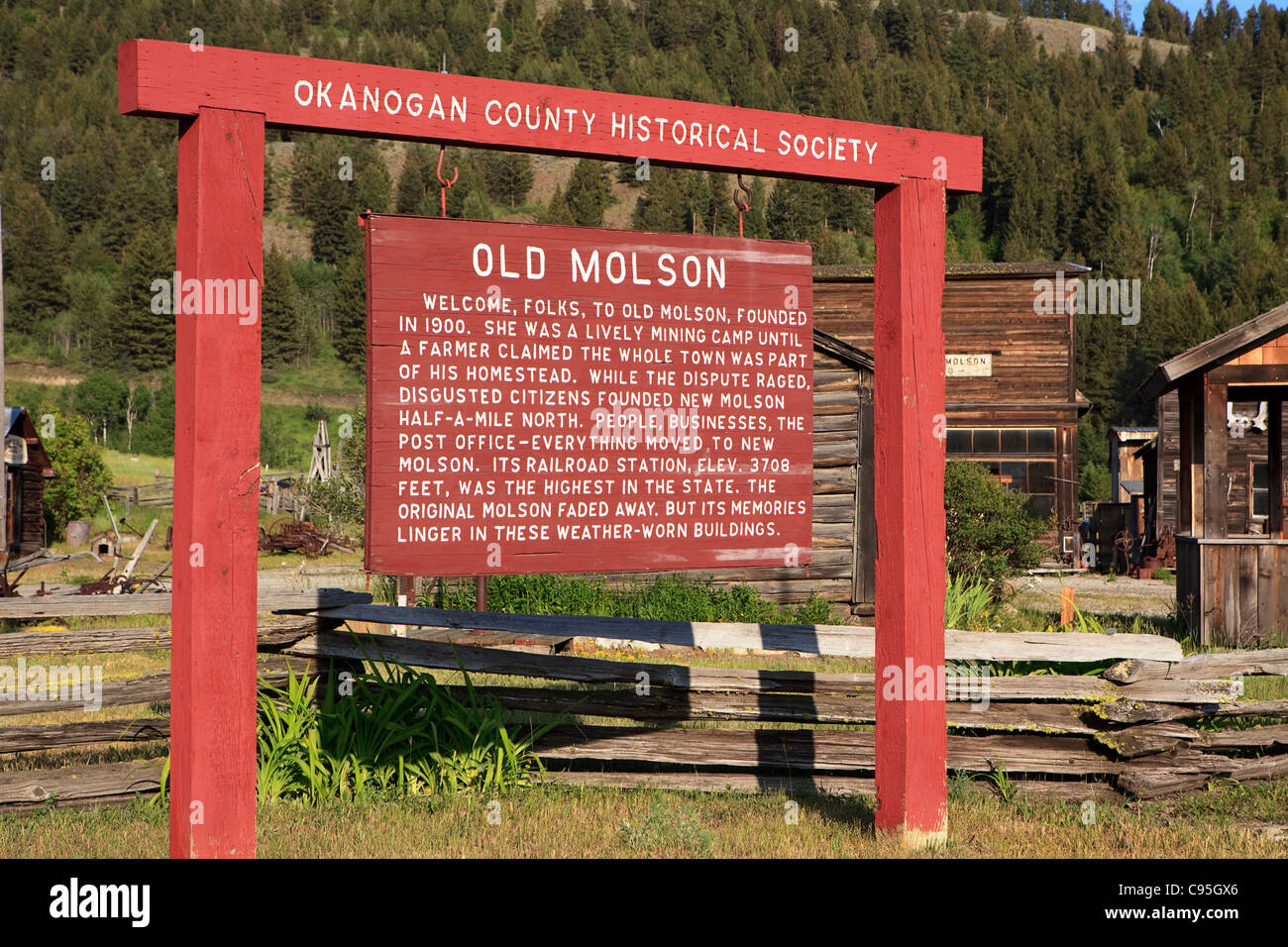 Picture of the welcome sign for Molson, Washington Stock Photo - Alamy