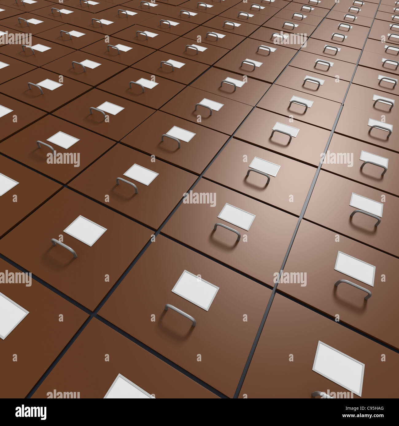 Endless array of closed file cabinet drawers Stock Photo - Alamy