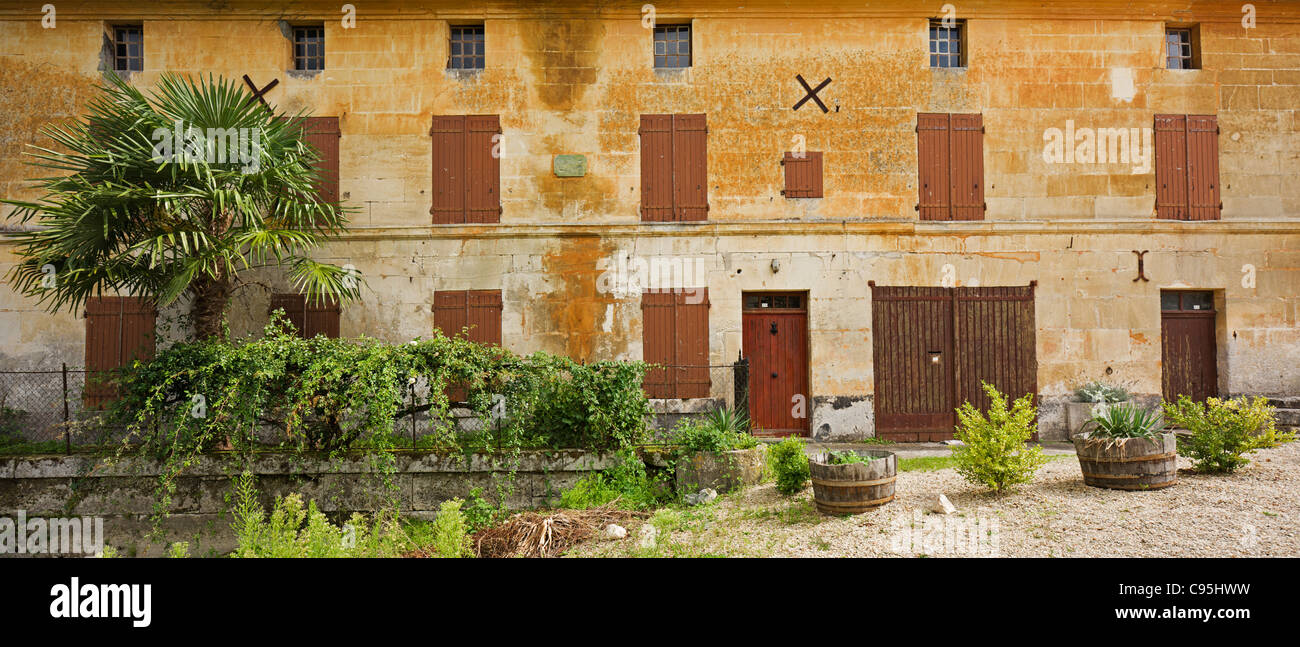Facade of a traditional farmhouse in the Charente departement of France ...