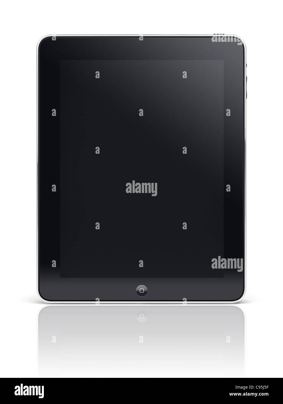 Apple iPad tablet with clear screen isolated with clipping path on ...