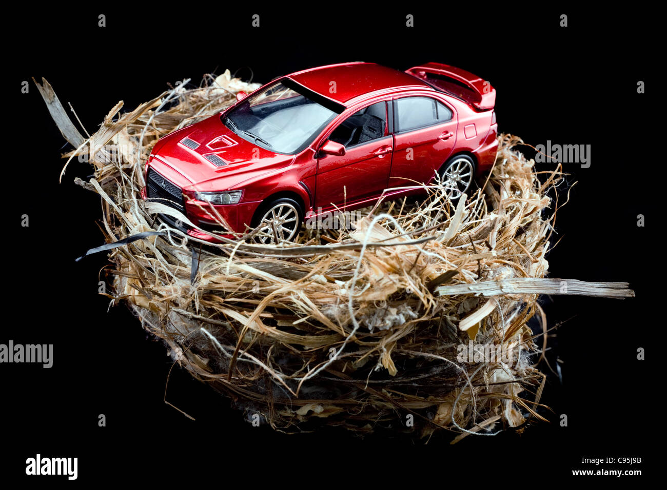 Bird Nest Car Hdr Picture Bird's Nest Car Headlight Photographed Old