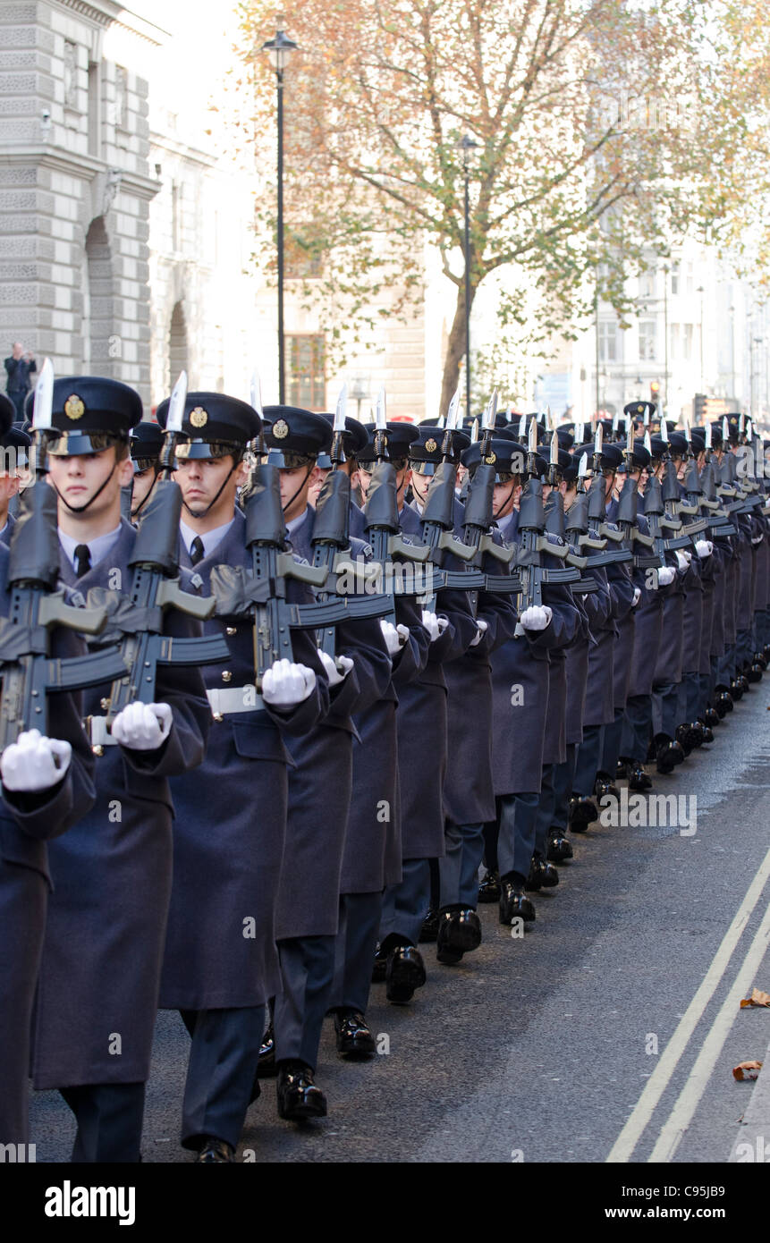RAF marching Remembrance Sunday London 2011 Stock Photo - Alamy