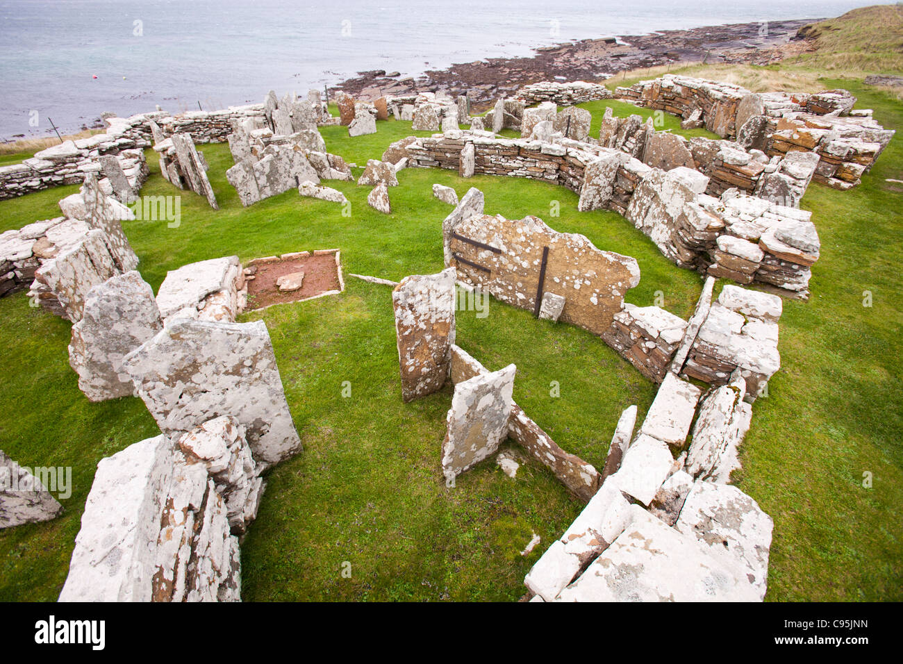 The Broch of Gurness is the best preserved Broch in Orkney Stock Photo ...
