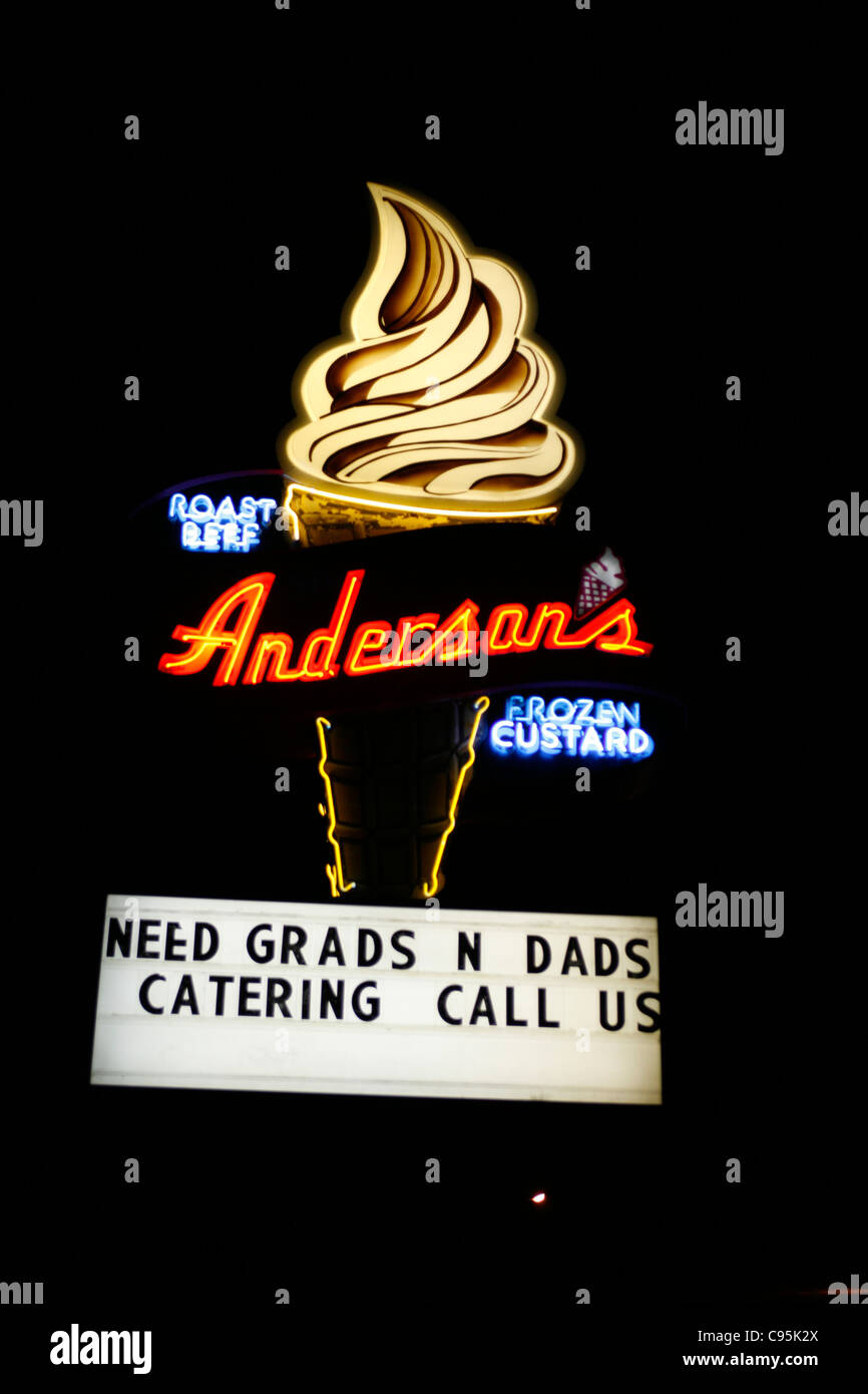 Andersons frozen custard ice cream Stock Photo - Alamy
