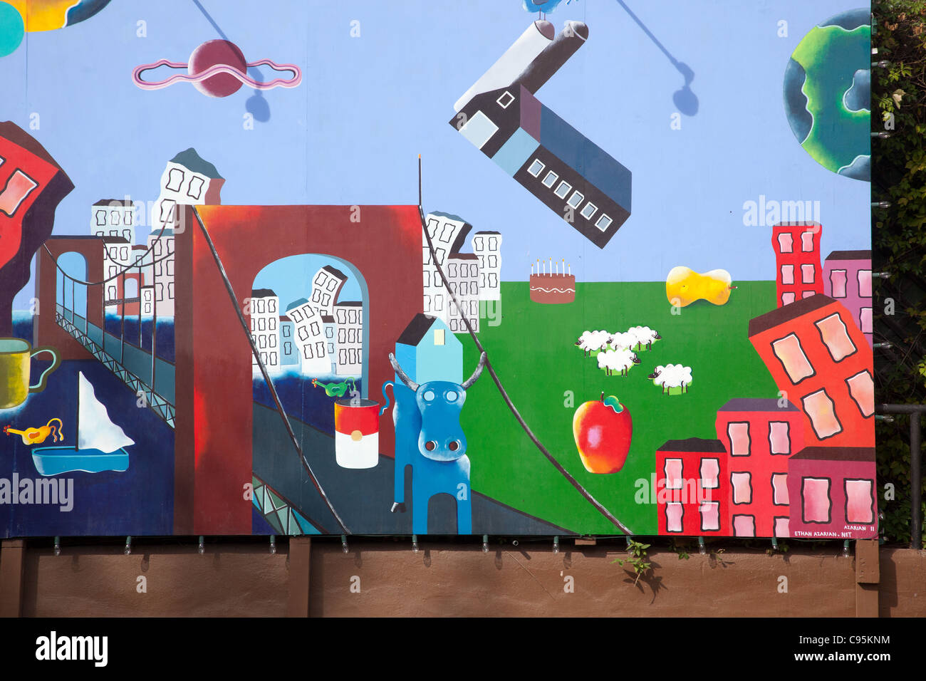 Street art mural in Austin, Texas on South Congress Avenue Stock Photo ...