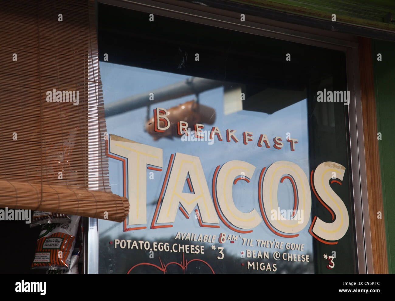 Breakfast Tacos sign in Austin, Texas Stock Photo - Alamy
