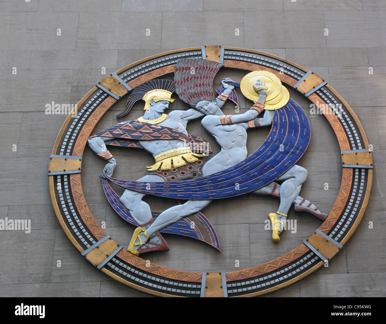 Art Deco artwork on the Radio City Music hall building in Manhattan NYC ...