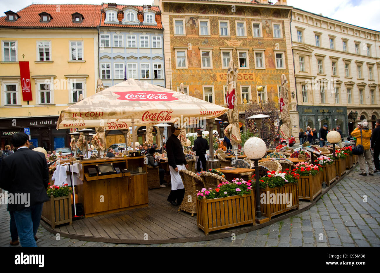 open air outdoor seating restaurant people eating resting enjoying ...