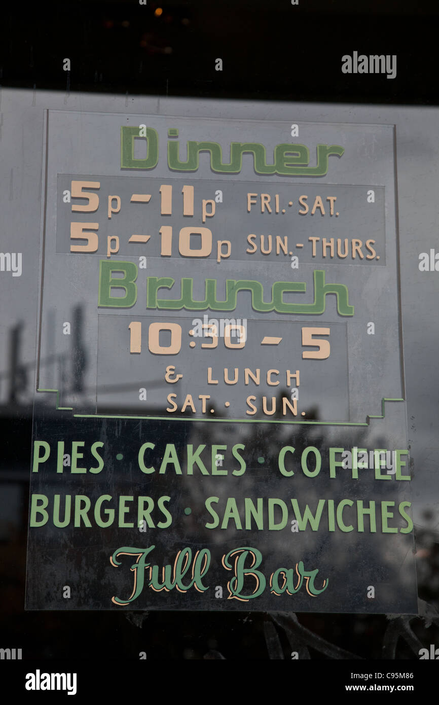 Dinner and Brunch sign in Austin, Texas on South Congress Avenue at ...
