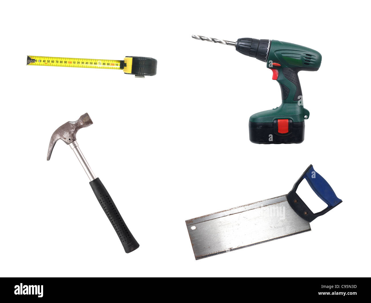 Tools isolated against a white background Stock Photo - Alamy
