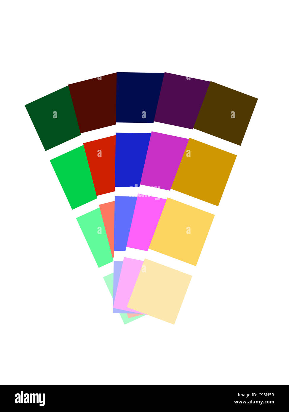 Paint charts isolated against a white background Stock Photo - Alamy