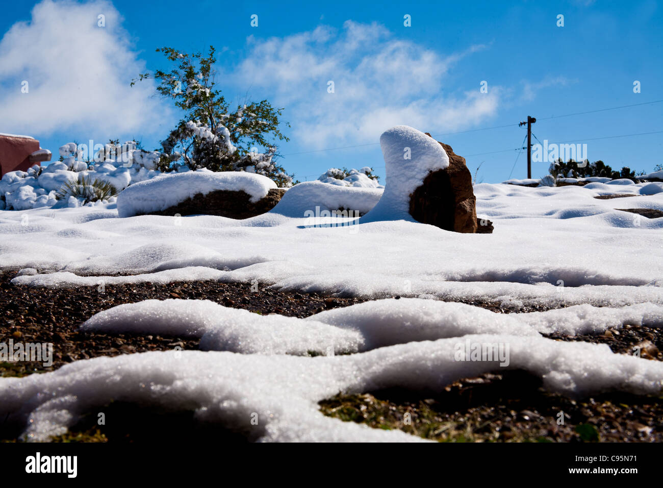 Melting Snow landscape Stock Photo - Alamy