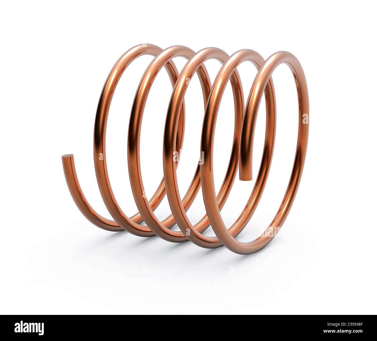 spring shiny spiral curves metal 3d Stock Photo - Alamy