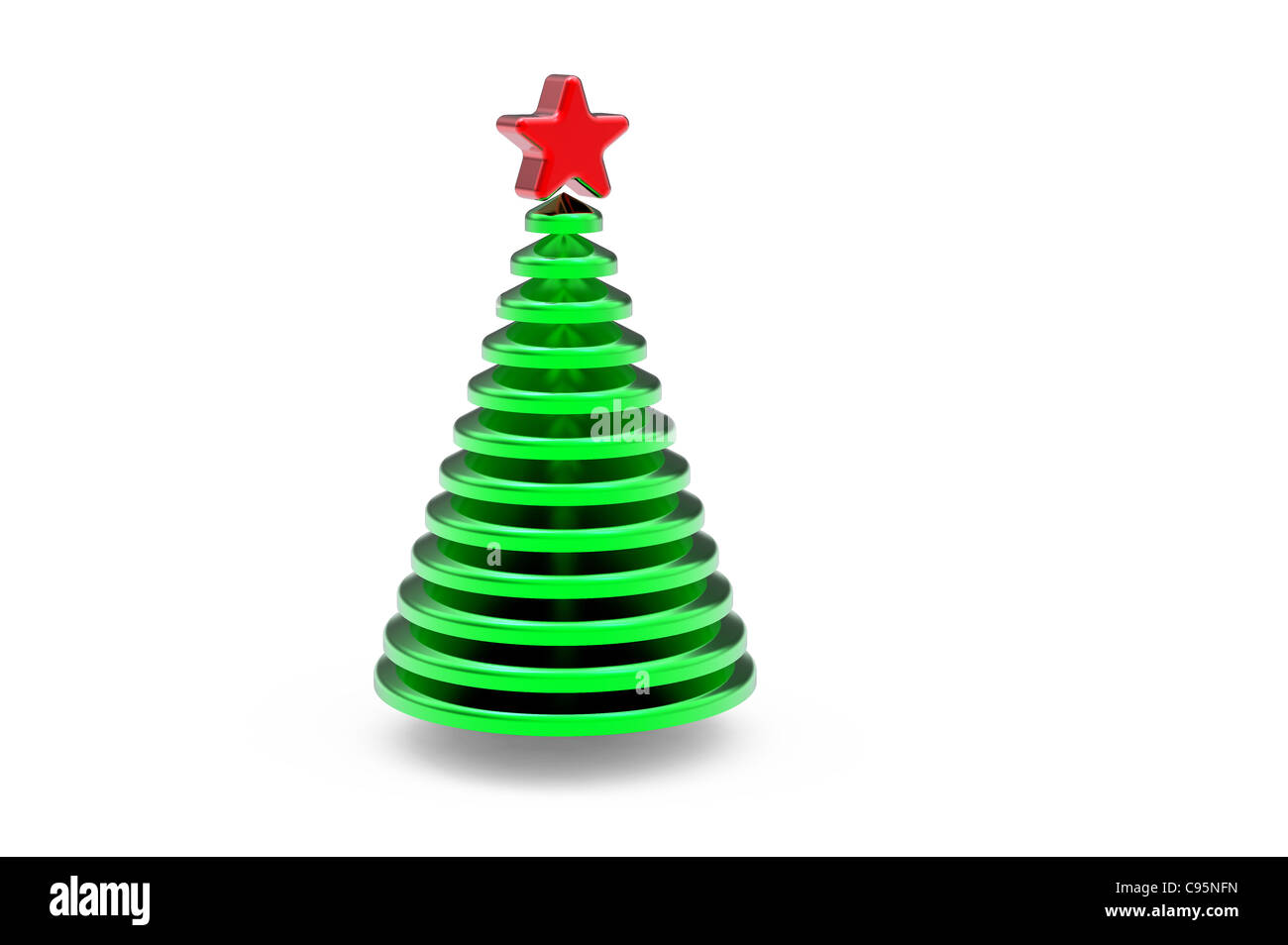Green 3d Fur tree on white Stock Photo - Alamy