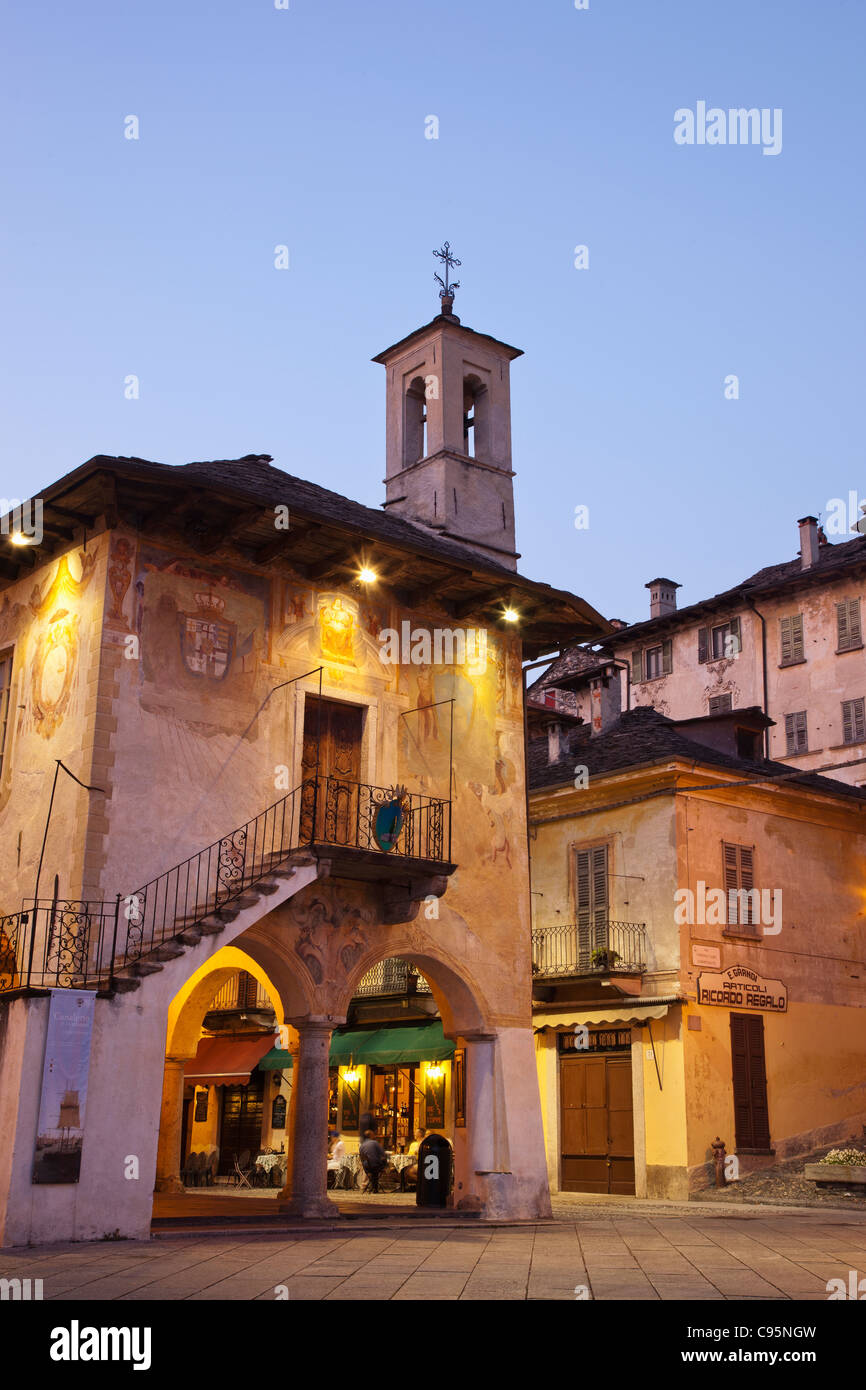 Italy, Piedmont, Lake Orta, Orta Town, Piazza Mario Motta Stock Photo ...