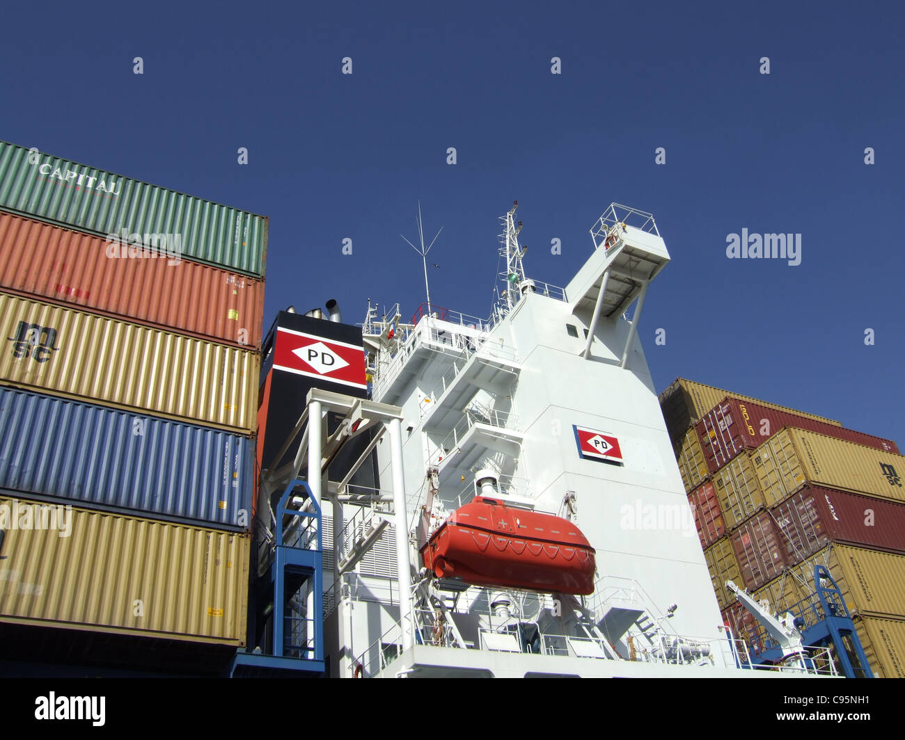 Life Boat, Container Ship Stock Photo - Alamy