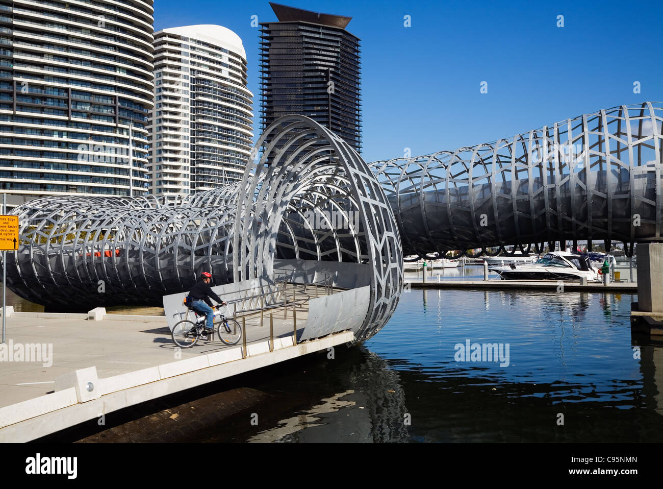 The Webb Bridge in the Docklands, Melbourne, Victoria, Australia Stock ...