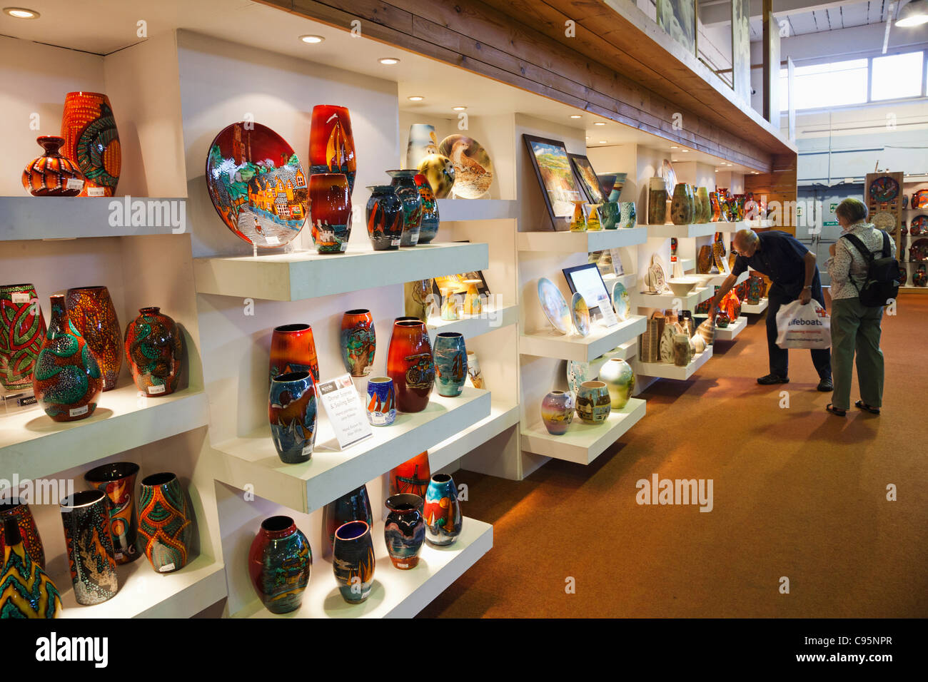 England, Dorset, Poole, Poole Quay, Poole Pottery Shop Display Stock ...