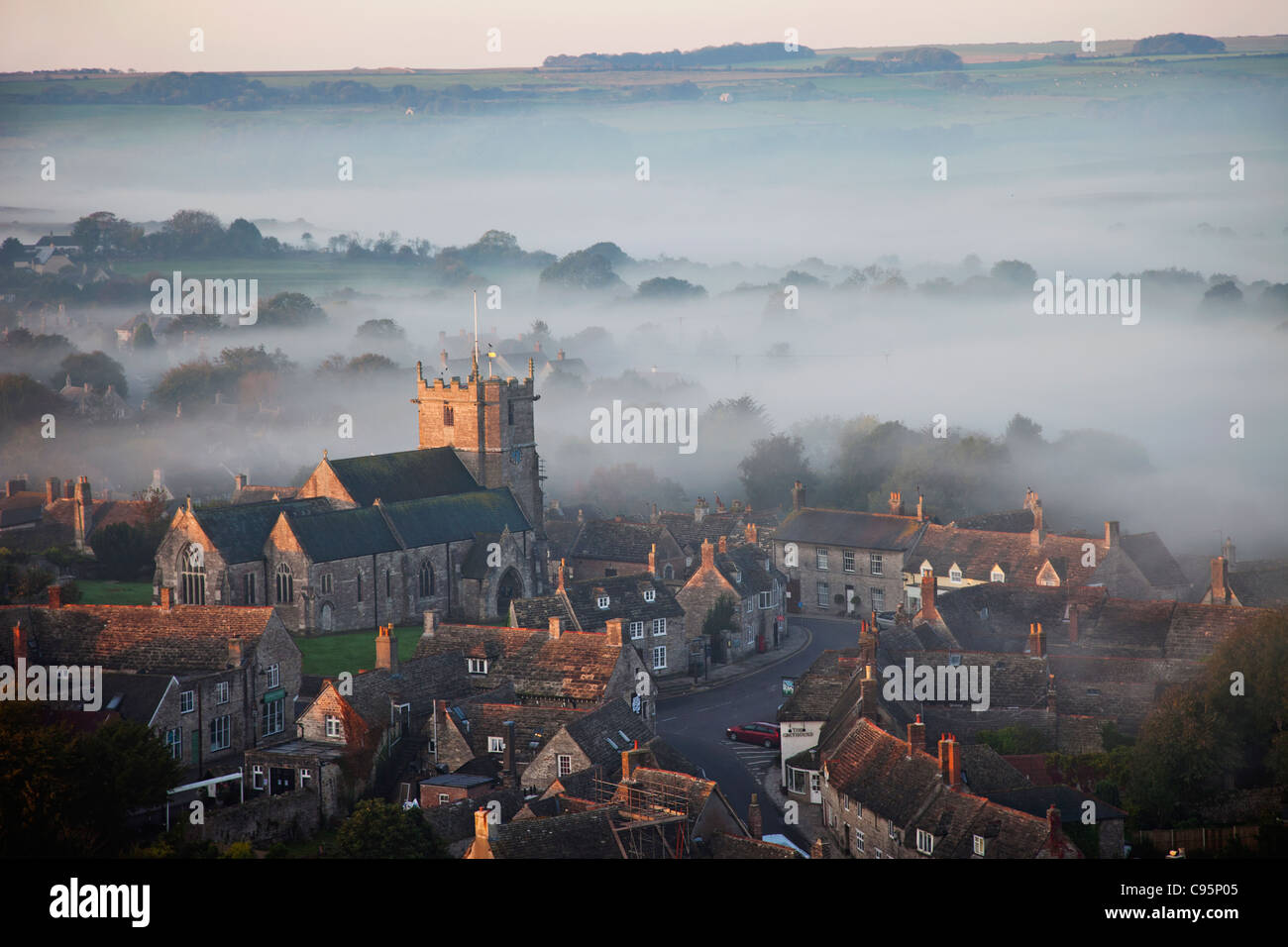 England, Dorset, Corfe Castle Town Stock Photo - Alamy