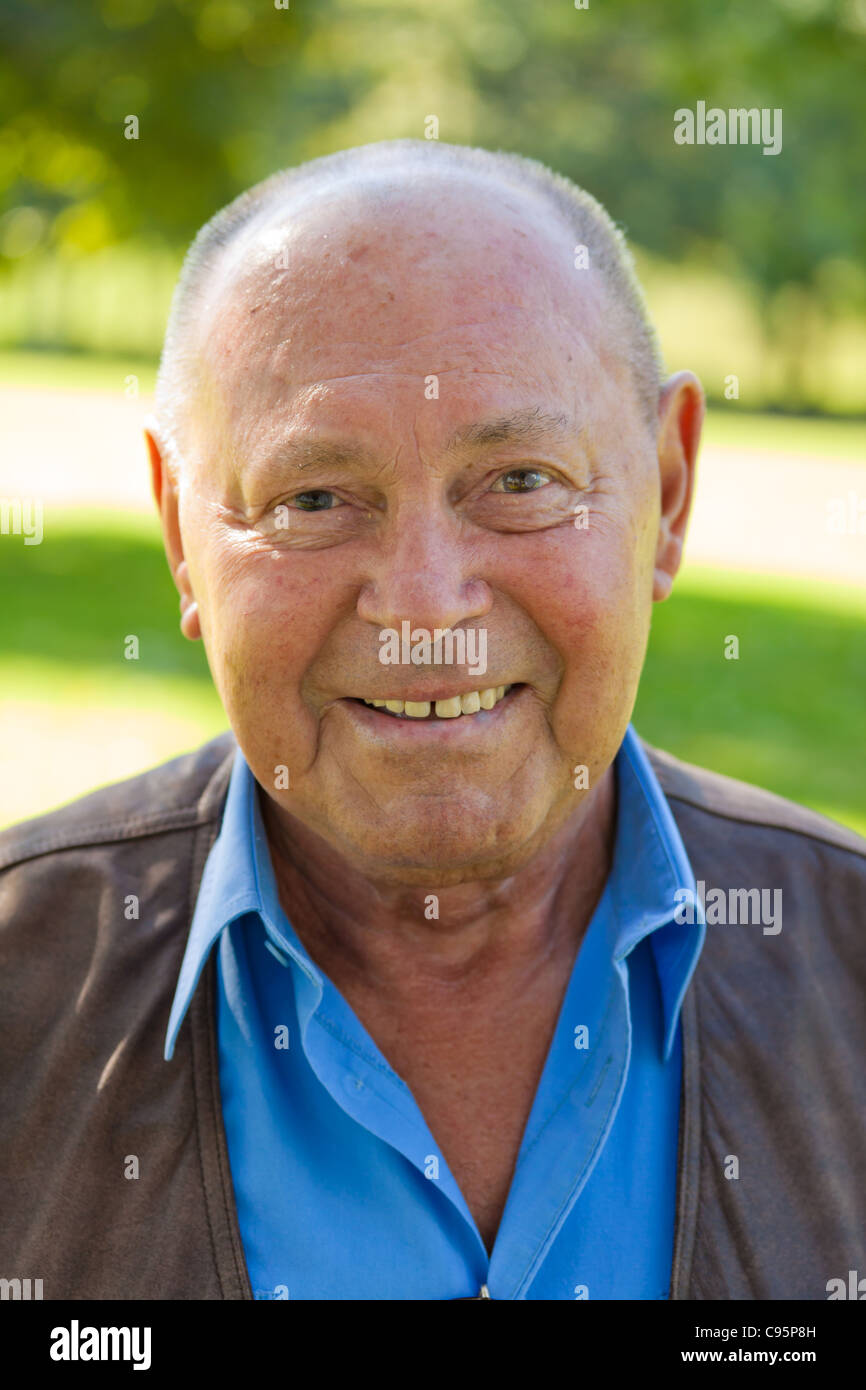 Portrait of an elderly man. Portrait of Seniors outdoors Stock Photo ...