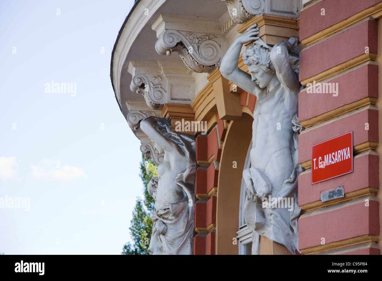 Figures on a front door Stock Photo - Alamy