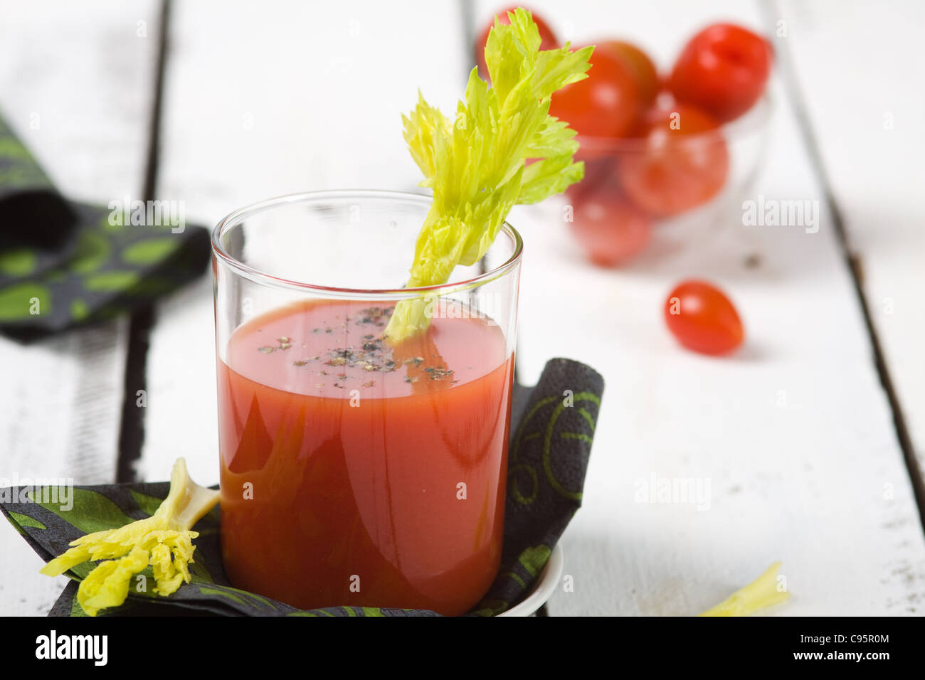 tomato juice in glass Stock Photo - Alamy