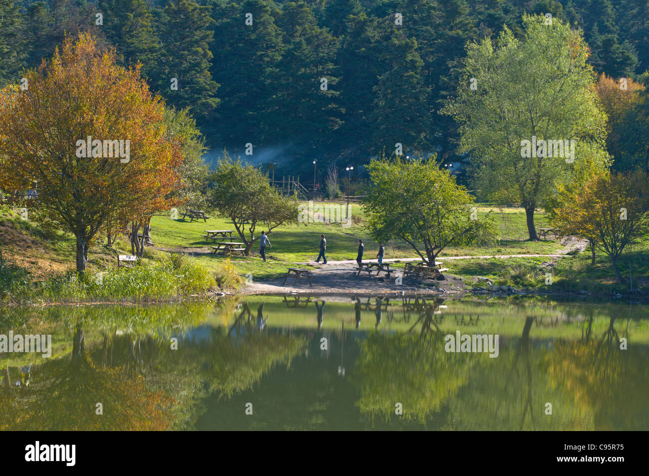 Fall colours in Golcuk Lake,Bolu,Turkey Stock Photo - Alamy