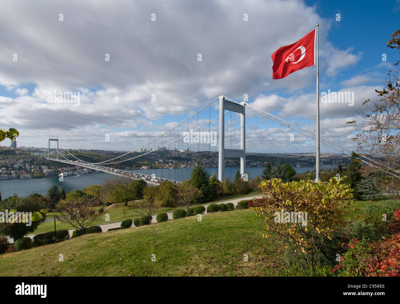 The Fatih Sultan Mehmet Bridge, also known as the Second Bosphorus ...