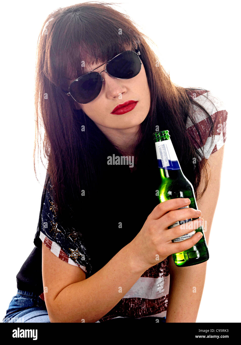 Model drinking beer hi-res stock photography and images - Alamy