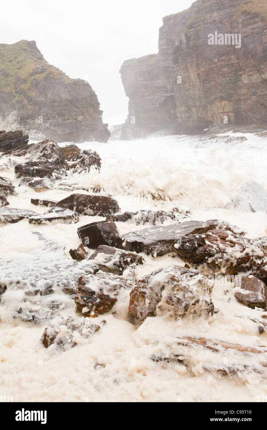 Extreme stormy weather at Deerness on Orkney Mainland, Scotland, UK ...