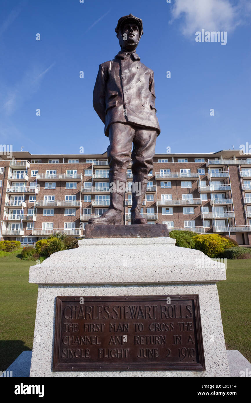 England, Kent, Dover, Statue of Charles Stewart Rolls, The First Man to ...
