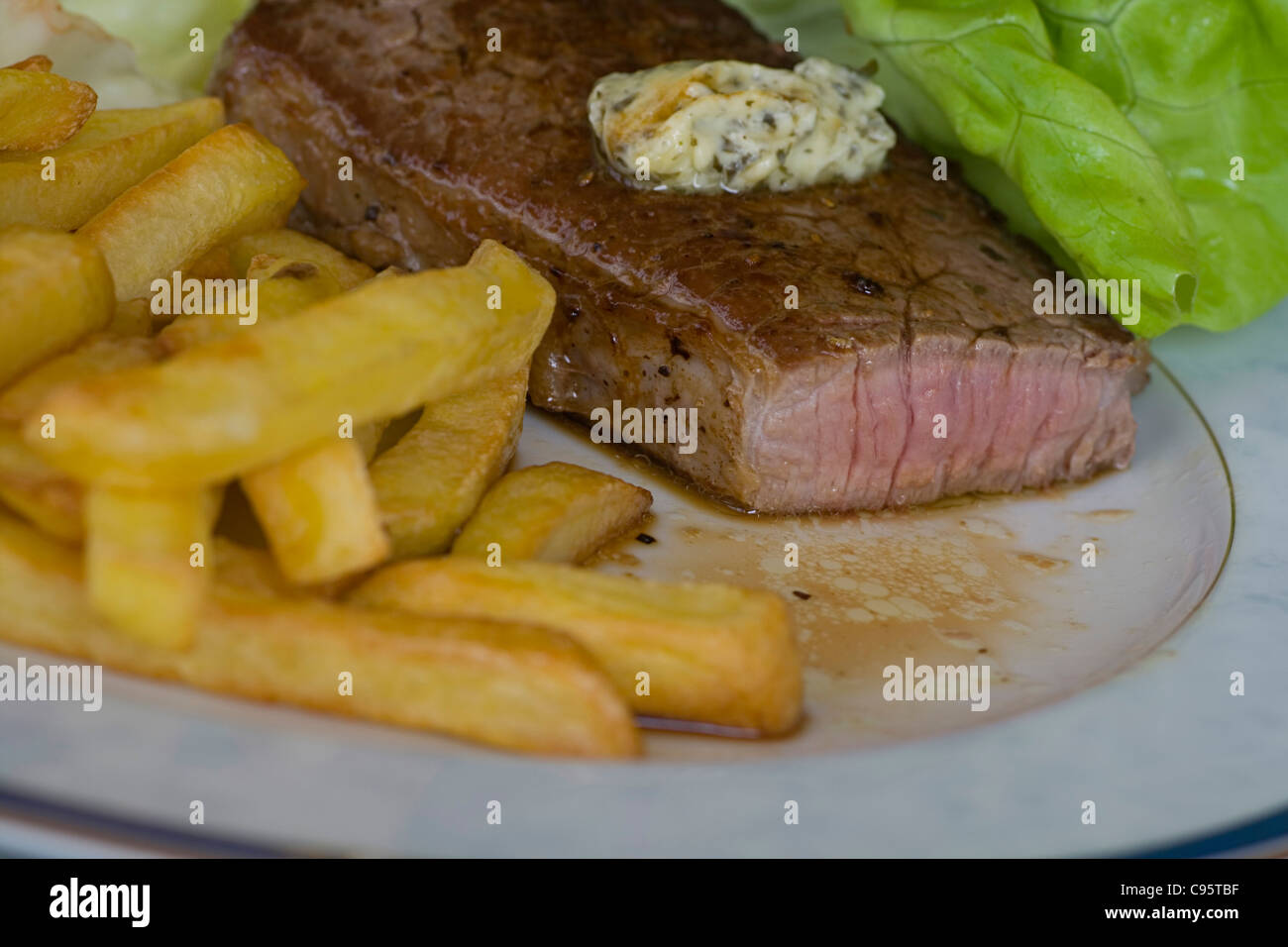Steak with chips Stock Photo - Alamy
