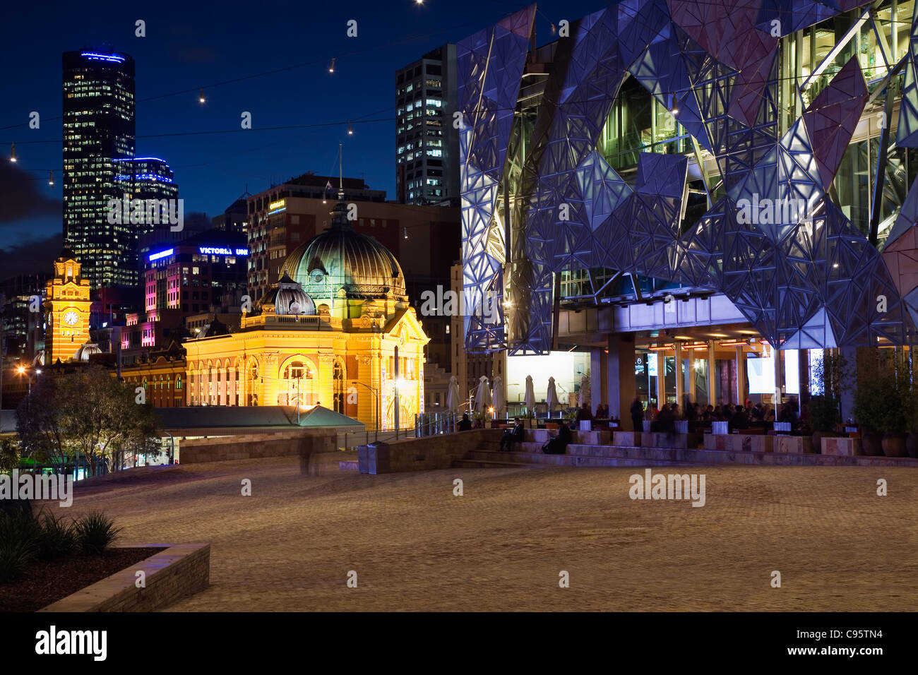 Modern architecture in federation square hi-res stock photography and ...