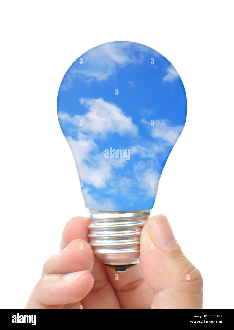 Sky and clouds inside a light bulb Stock Photo - Alamy