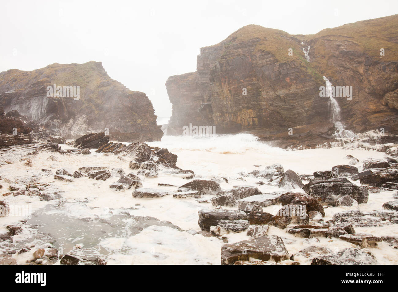 Extreme stormy weather at Deerness on Orkney Mainland, Scotland, UK ...