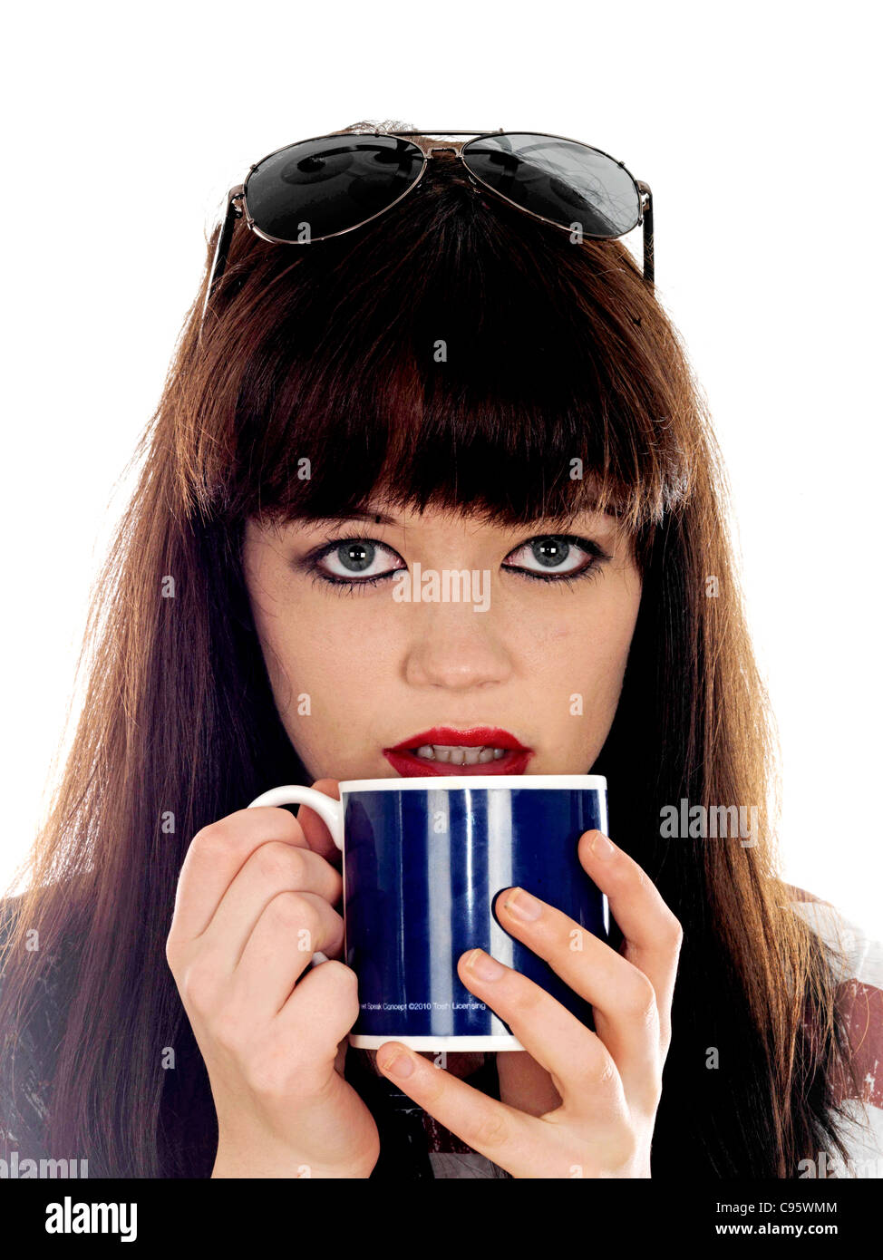 Young Woman Drinking Coffee. Model Released Stock Photo - Alamy