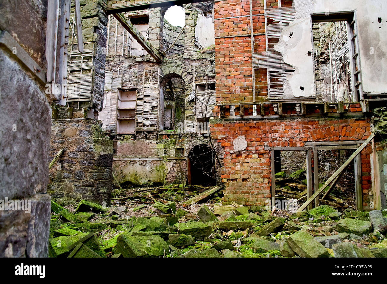 An old abandoned decaying and dangerous building situated in the ...