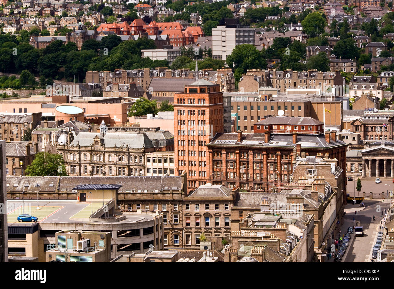 Ariel landscape view of modern and old buildings in Dundee,UK Stock ...