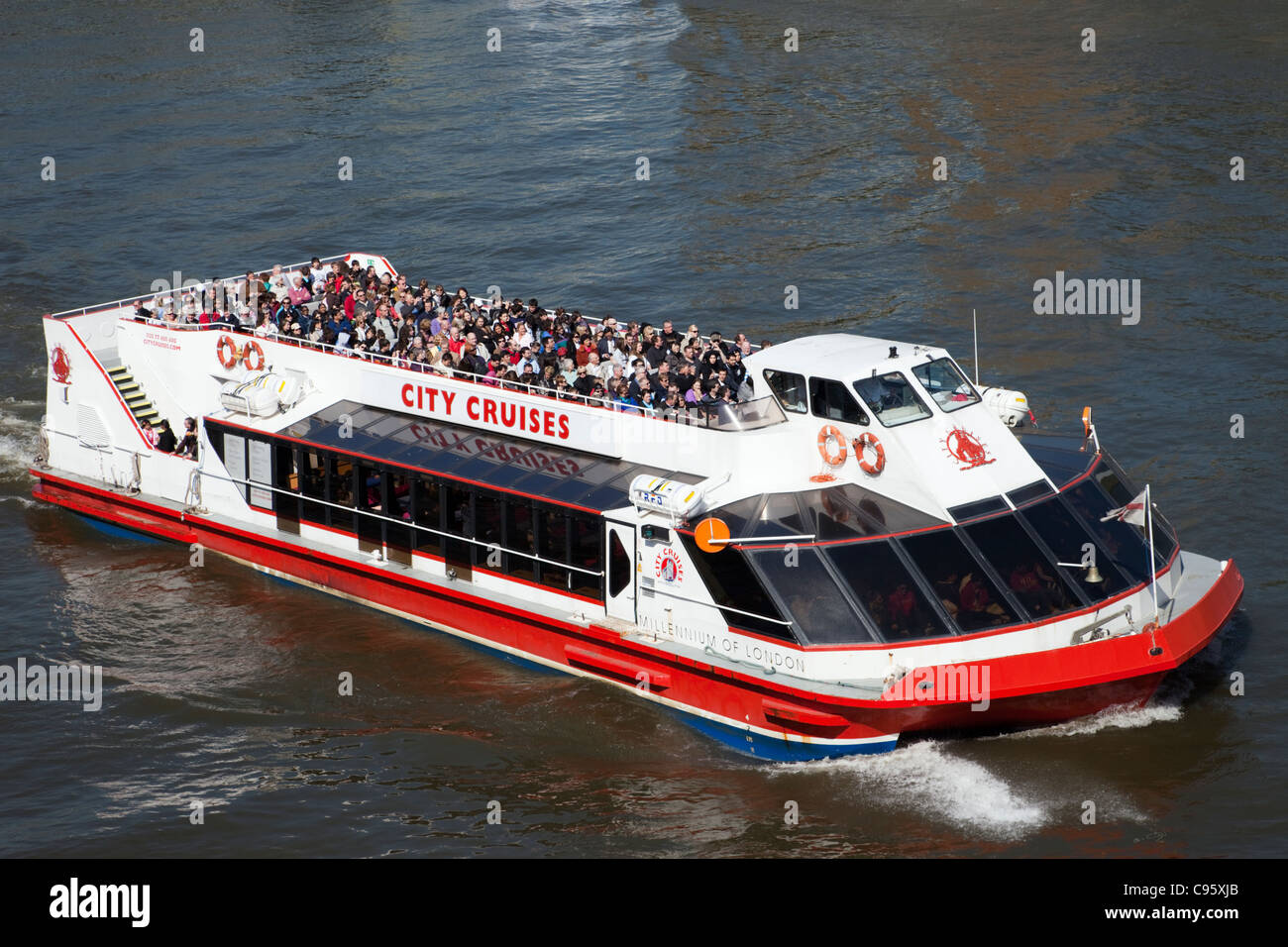 England, London, River Tour Boat on River Thames Stock Photo - Alamy