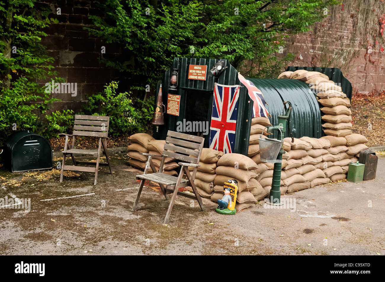 A World War Two fully restored Anderson Shelter on display at ...