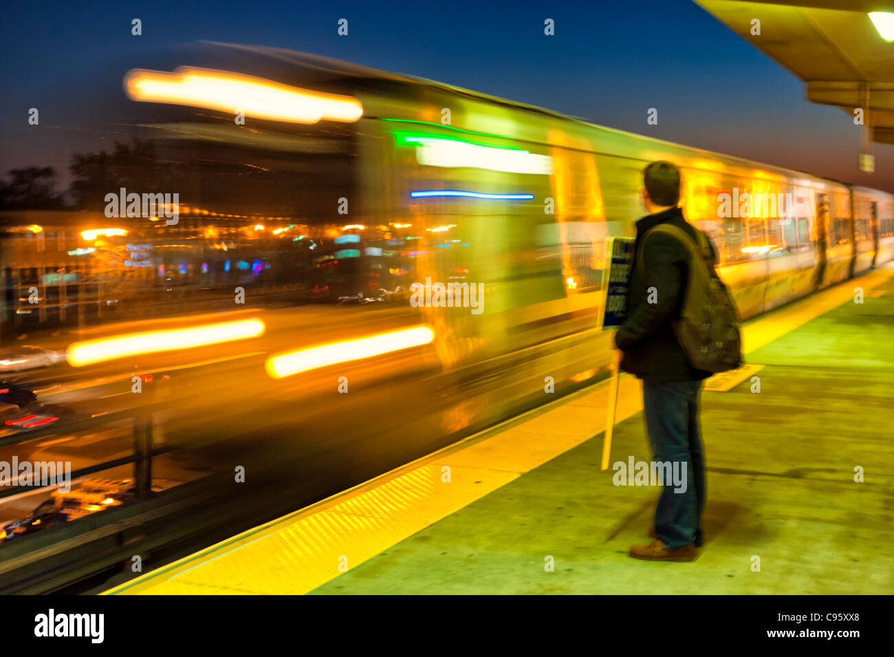 Speeding Train At Night