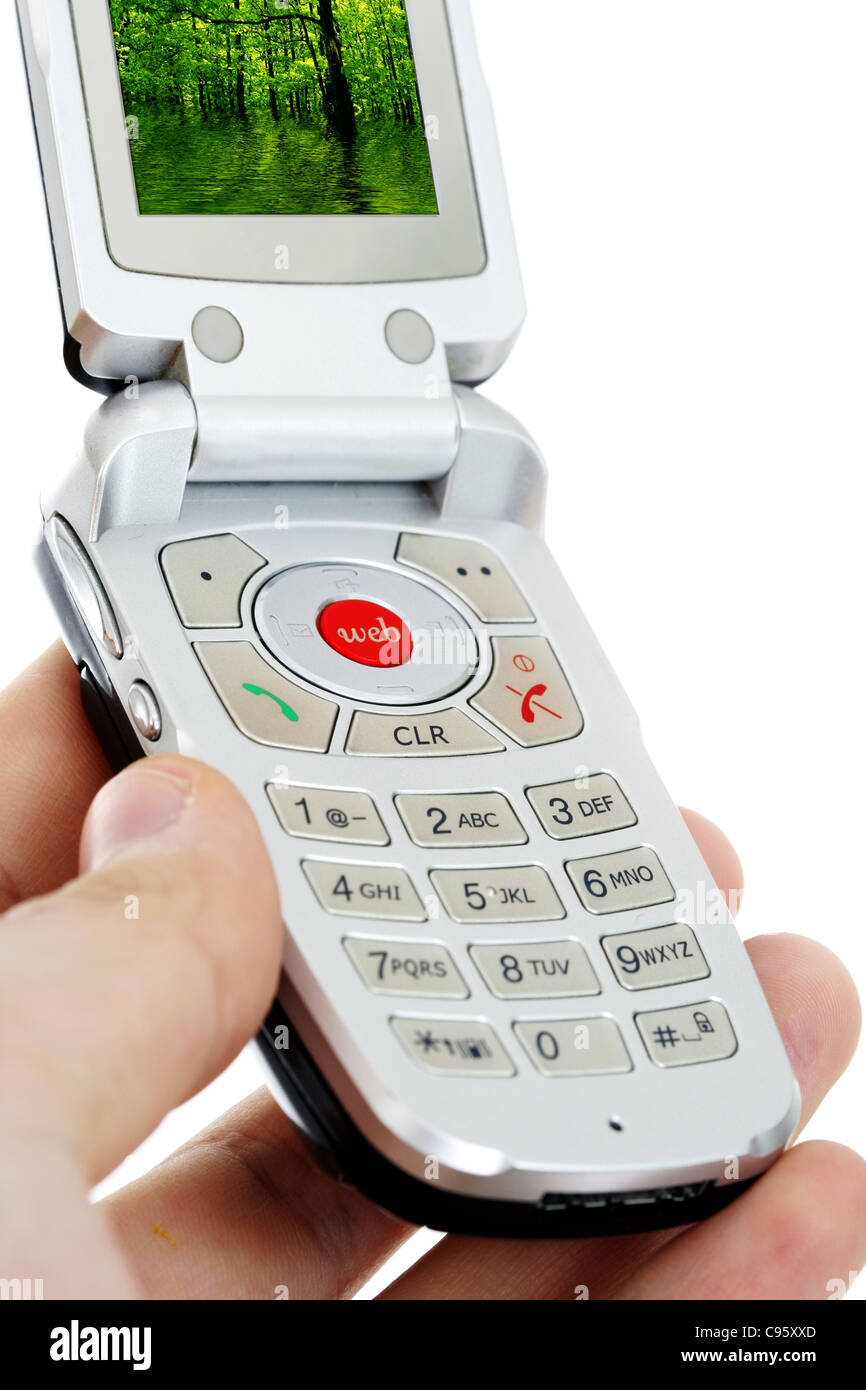Cell phone isolated on white Stock Photo - Alamy