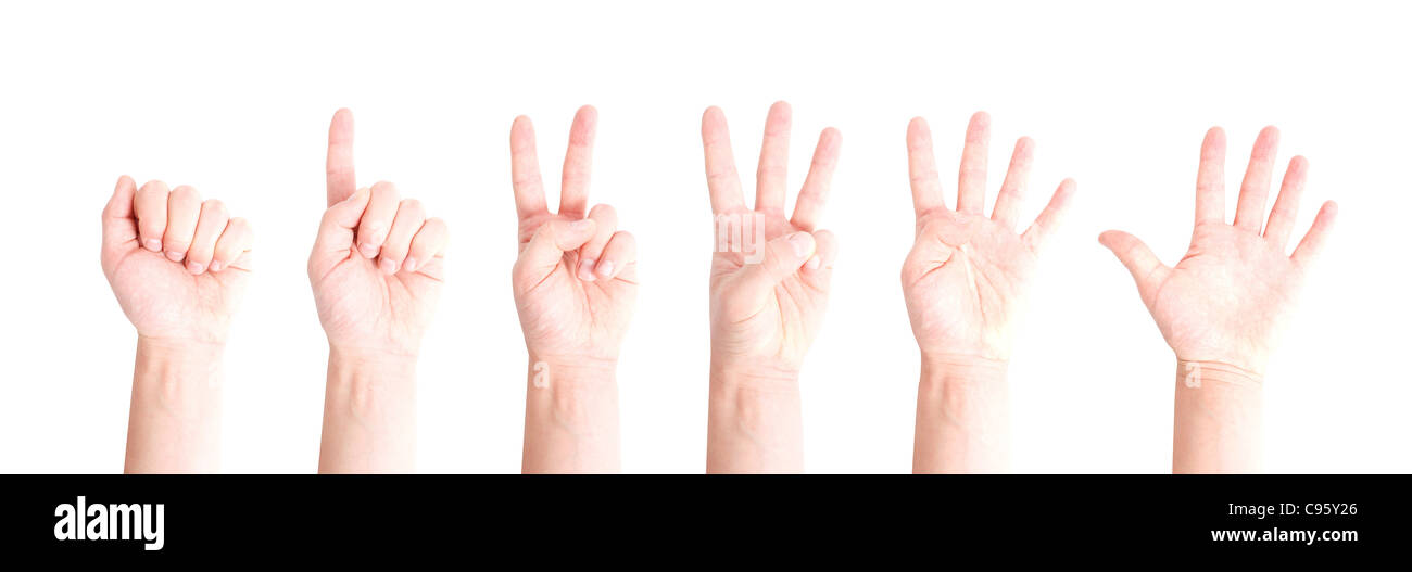 Counting hand five hi-res stock photography and images - Alamy