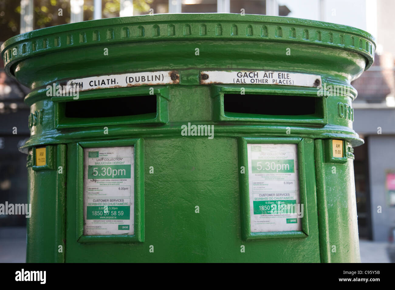 Republic of Ireland, Dublin, Green Postbox Stock Photo - Alamy