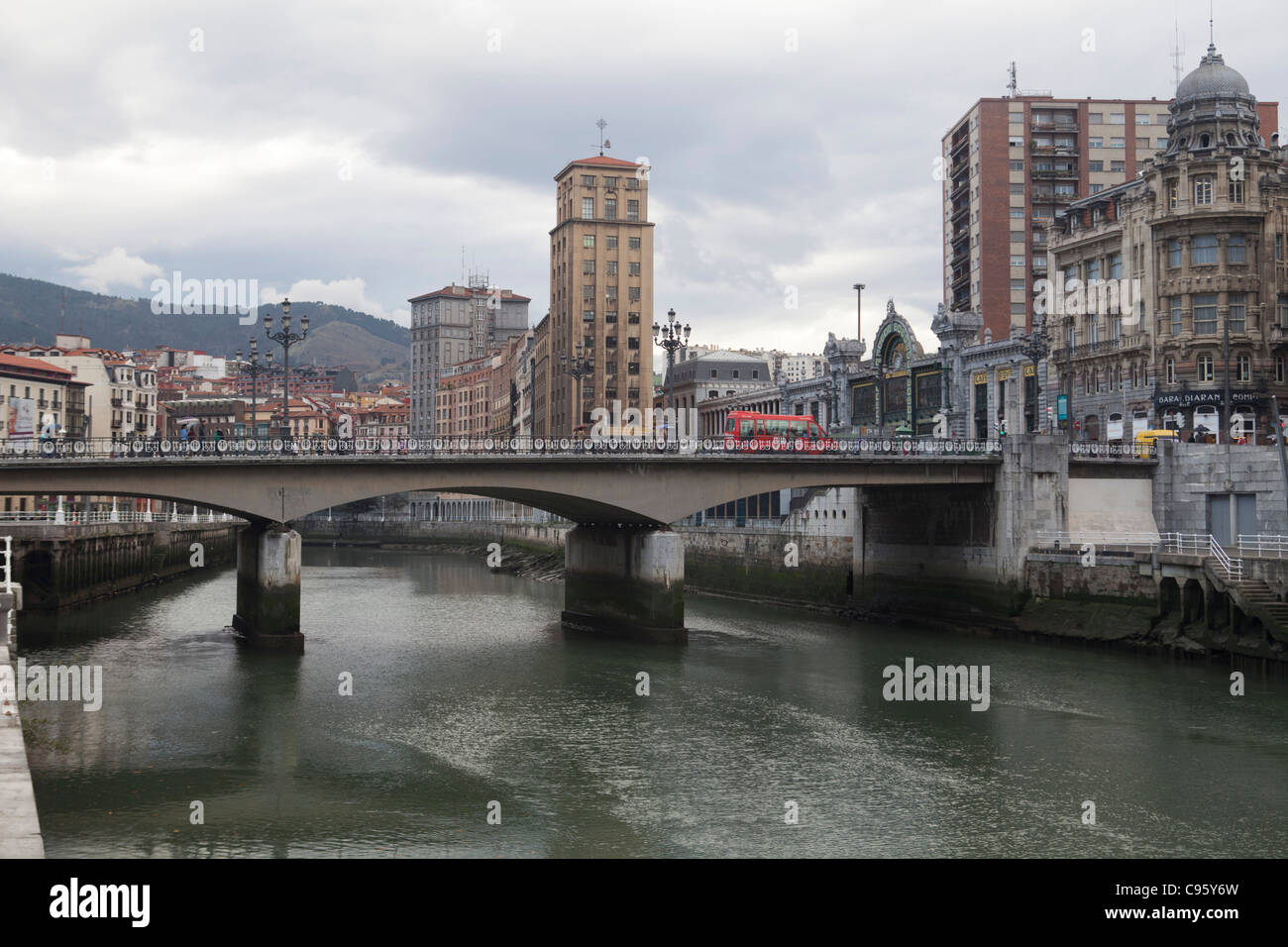 Bilbao Pais Vasque Spain city river urban tourism ciudad bridge Stock ...